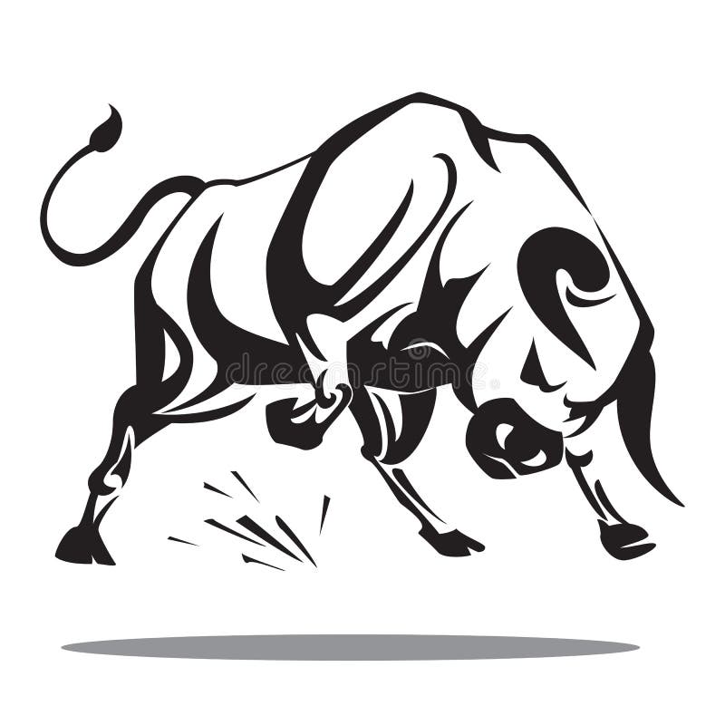 Angry bull stock vector. Illustration of black, icon - 35429202