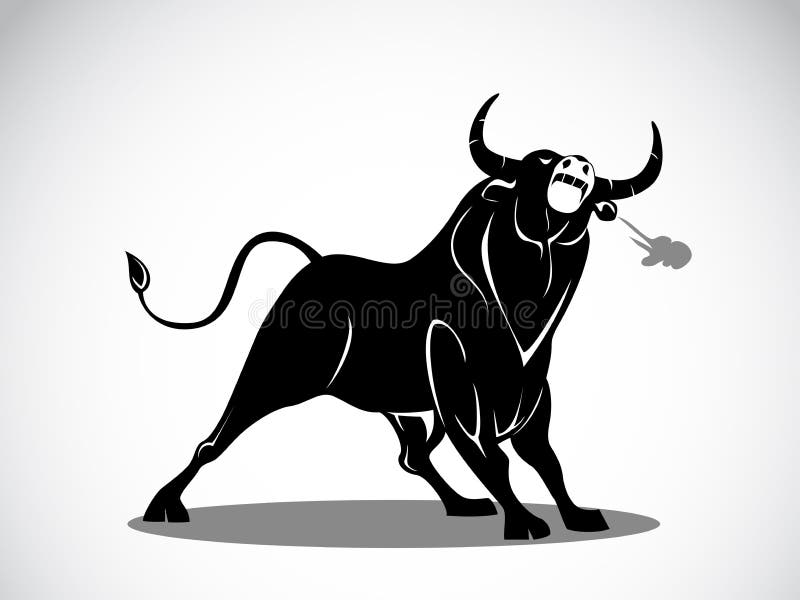 Angry bull stock vector. Illustration of bovine, side - 38378574