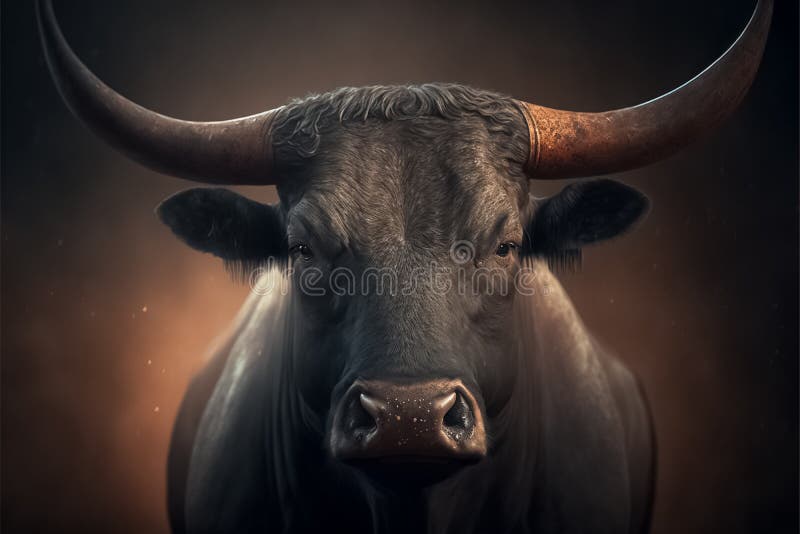 Angry Bull Portrait. Portrait of a Toro Bravo. Portrait of a Bull Stock ...