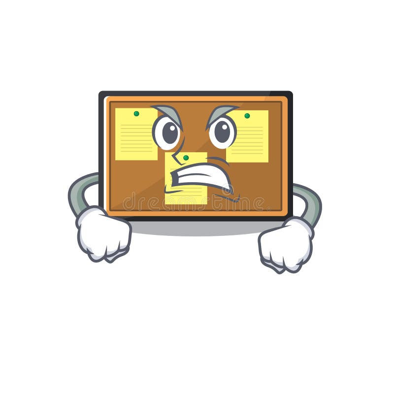 Angry Bulletin Board Isolated in the Mascot Stock Vector - Illustration ...