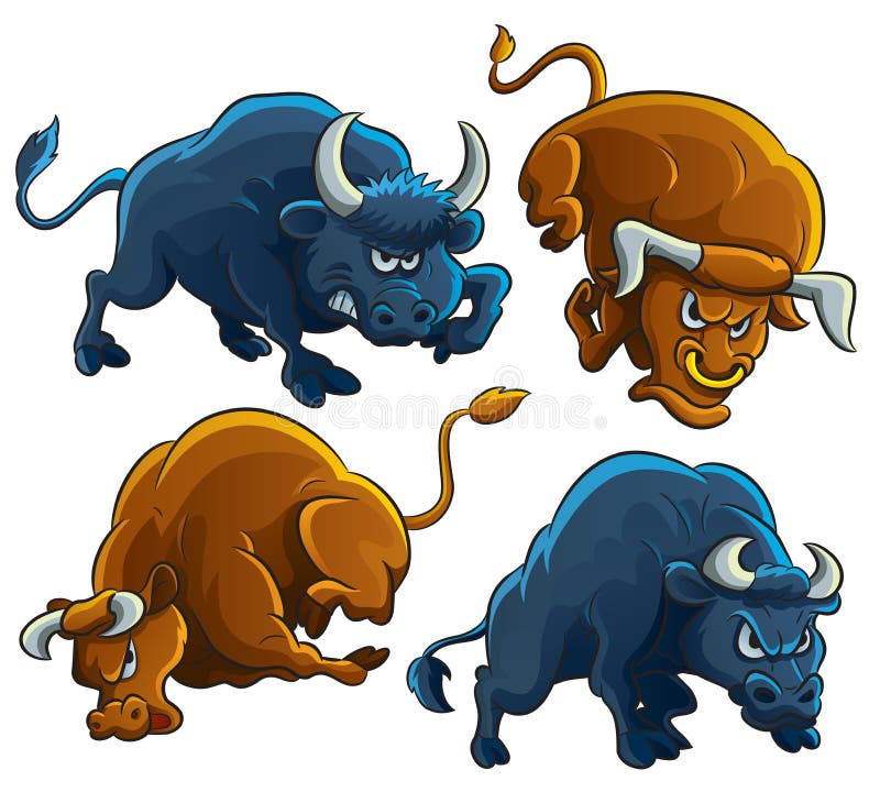 Angry Bulls stock vector. Illustration of bull, upset - 23788407