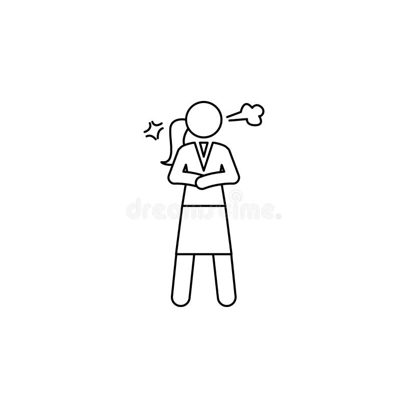 Angry Business Lady Icon. Element of Business Lady Different State for ...