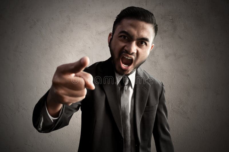 Angry Business Men Pointing Expression Stock Image - Image of hate ...