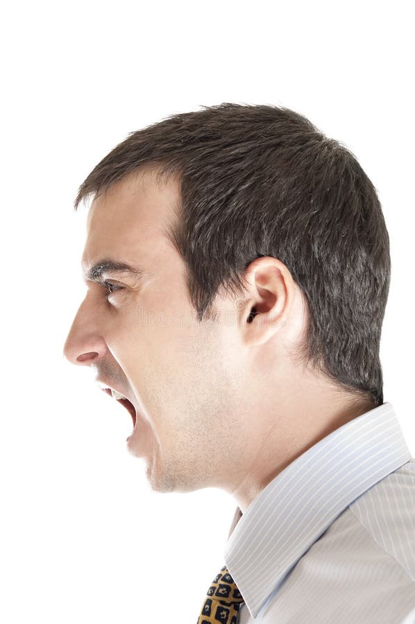 Angry Business Man Portrait Stock Photo - Image of white, male: 18724898