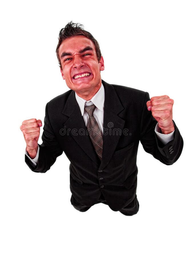 Angry Business Man with Red Exploding Face Stock Image - Image of ...