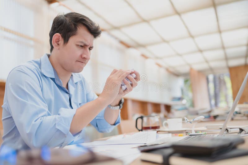 Angry Business People Crumple Business Data Documents. Business Fail ...