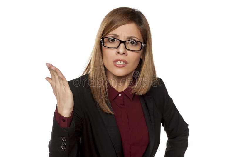 Angry business woman stock photo. Image of crazy, portrait - 66540332