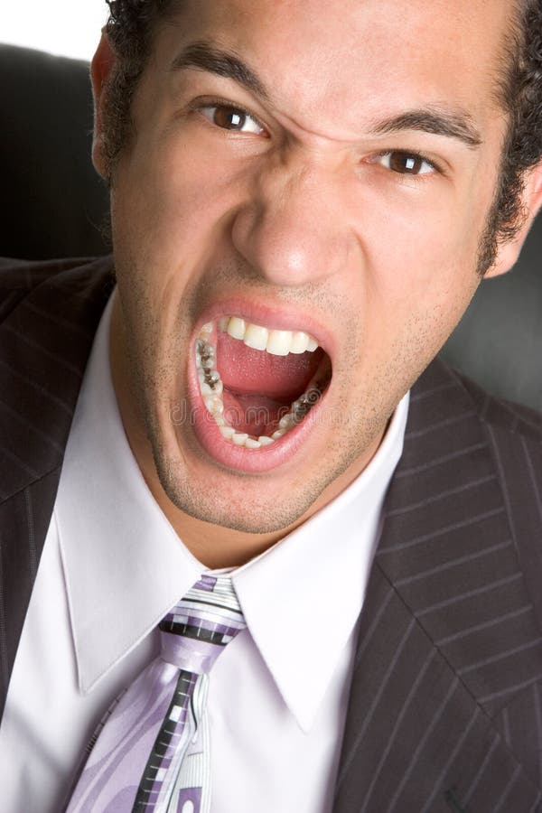 Angry Businessman stock photo. Image of young, screaming - 3976002