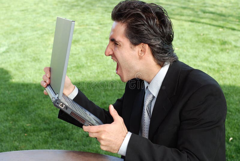 Angry businessman stock photo. Image of contemporary, technology - 4394712