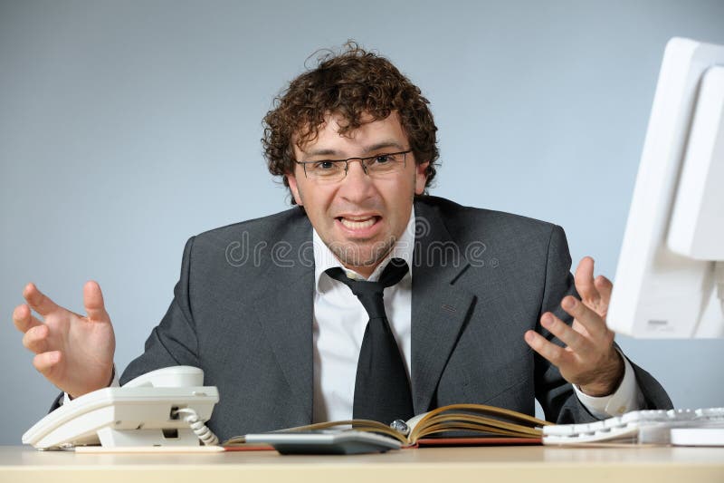 Angry businessman stock photo. Image of people, phone - 6705758