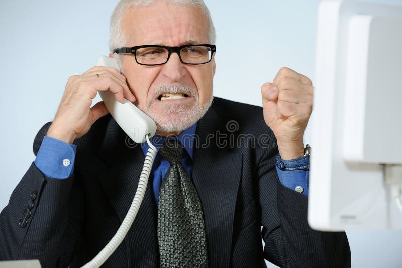 Angry Old Person On Phone