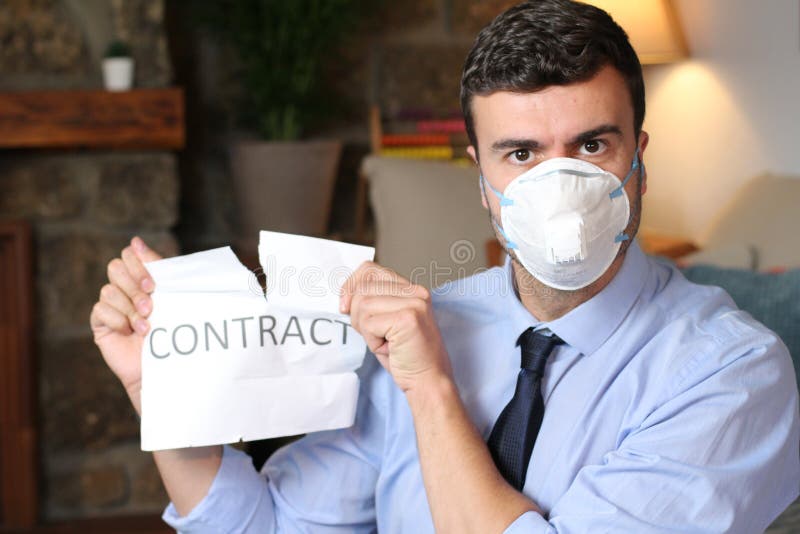 Angry Businessman Breaking a Contract during Pandemic Stock Image ...