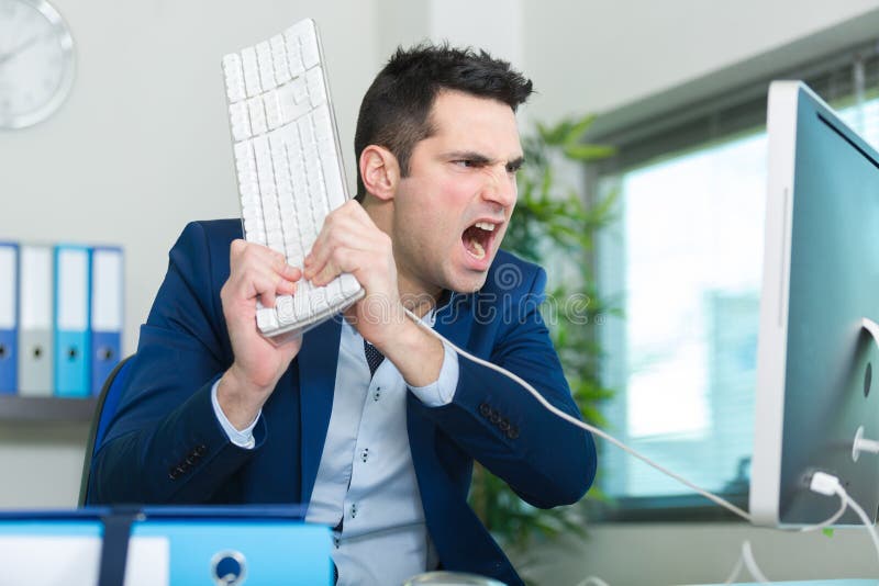 391 Businessman Angry Pc Stock Photos - Free & Royalty-Free Stock ...