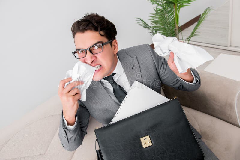 The Angry Businessman with Crumbled Paper Stock Image - Image of ...