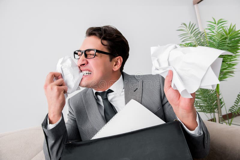 The Angry Businessman with Crumbled Paper Stock Image - Image of angry ...
