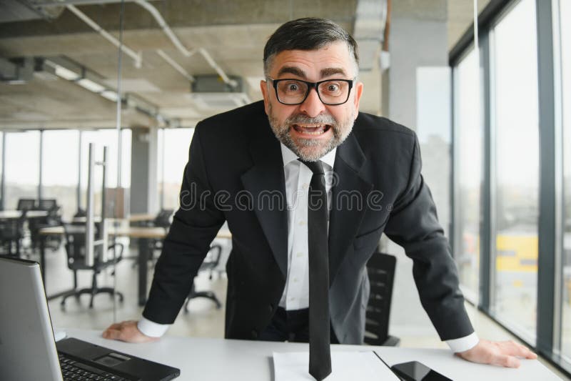Angry Businessman with Document Shouting at Somebody Stock Image ...