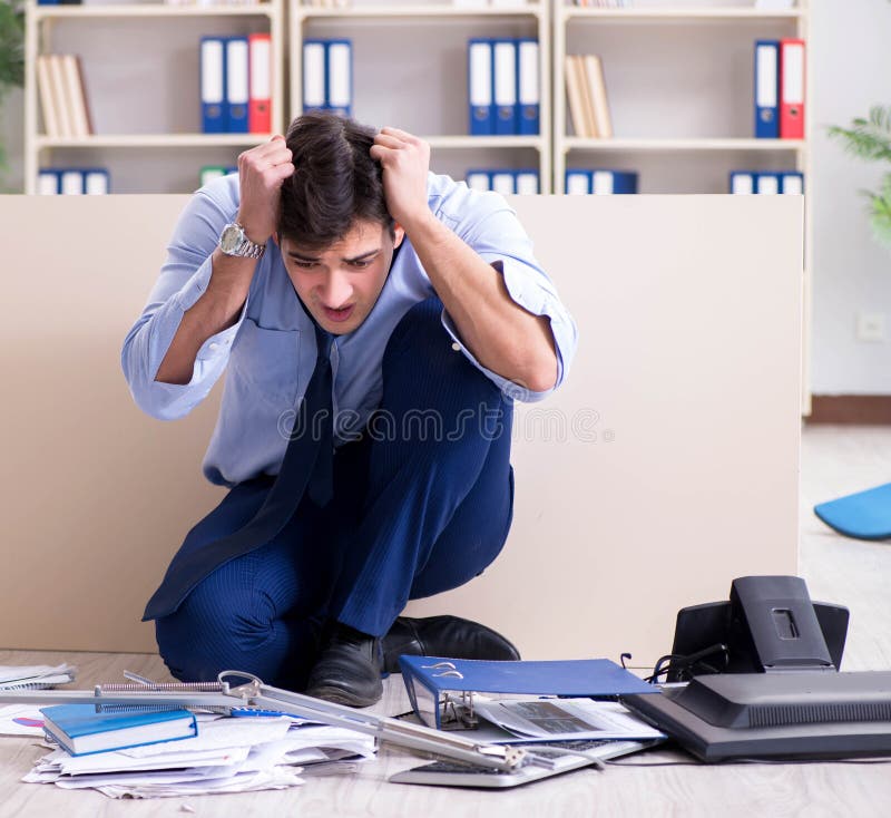 Angry Businessman Frustrated with Too Much Work Stock Image - Image of ...