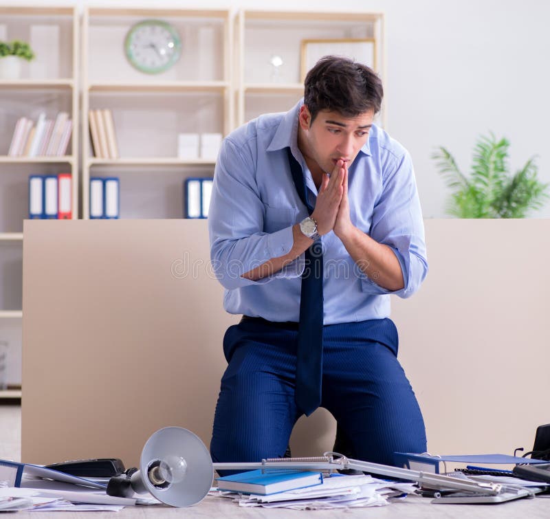 Angry Businessman Frustrated with Too Much Work Stock Photo - Image of ...