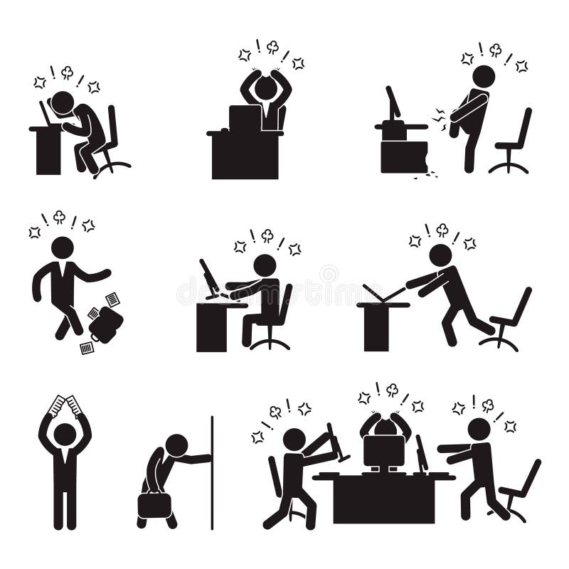 Angry Businessman Icon Set. Vector Stock Vector - Illustration of ...
