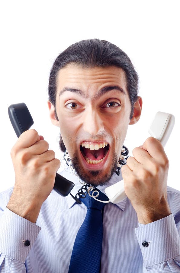 Angry Businessman on the Phone Stock Image - Image of communication ...