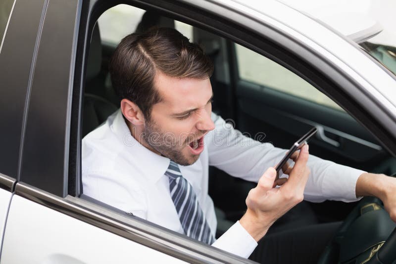 Angry Businessman on the Phone Stock Photo - Image of land, handsome ...