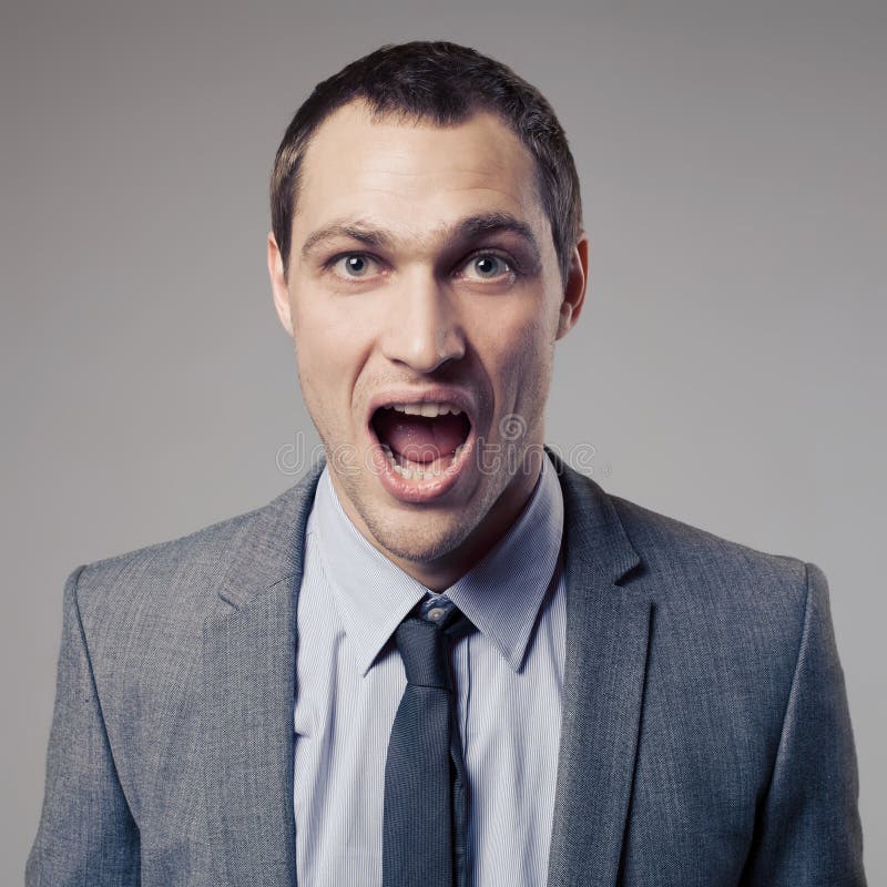 Angry Businessman Screaming Stock Image - Image of aggression, costume ...