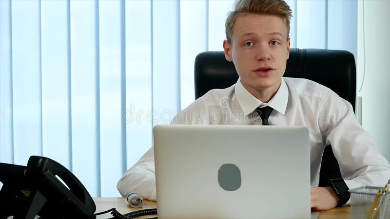 An Angry Businessman Screams in the Office and Throws Money into a ...