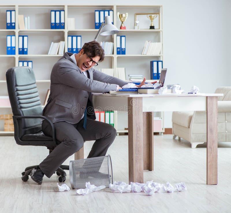 Angry Businessman Shocked Working in the Office Fired Sacked Stock ...