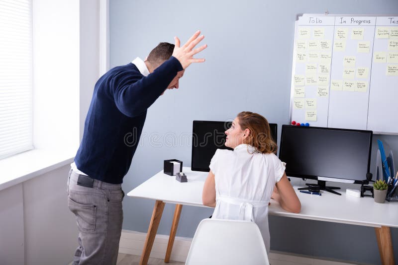 Angry Businessman Fighting with His Coworker Stock Image - Image of ...