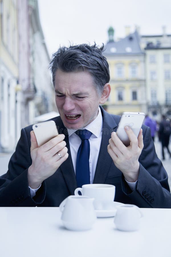 Angry Businessman Shouting on the Phone Stock Photo - Image of ...