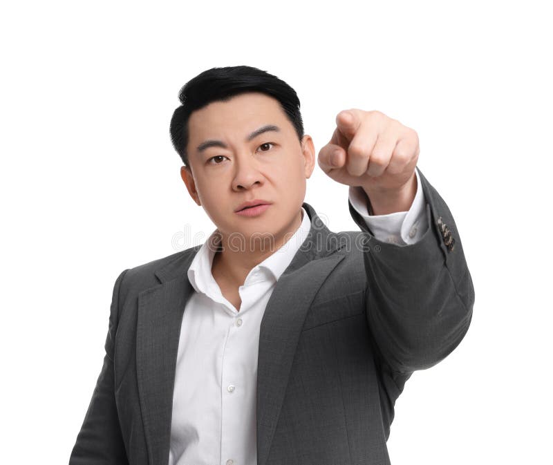 Businessman in Suit Posing on White Background Stock Photo - Image of ...