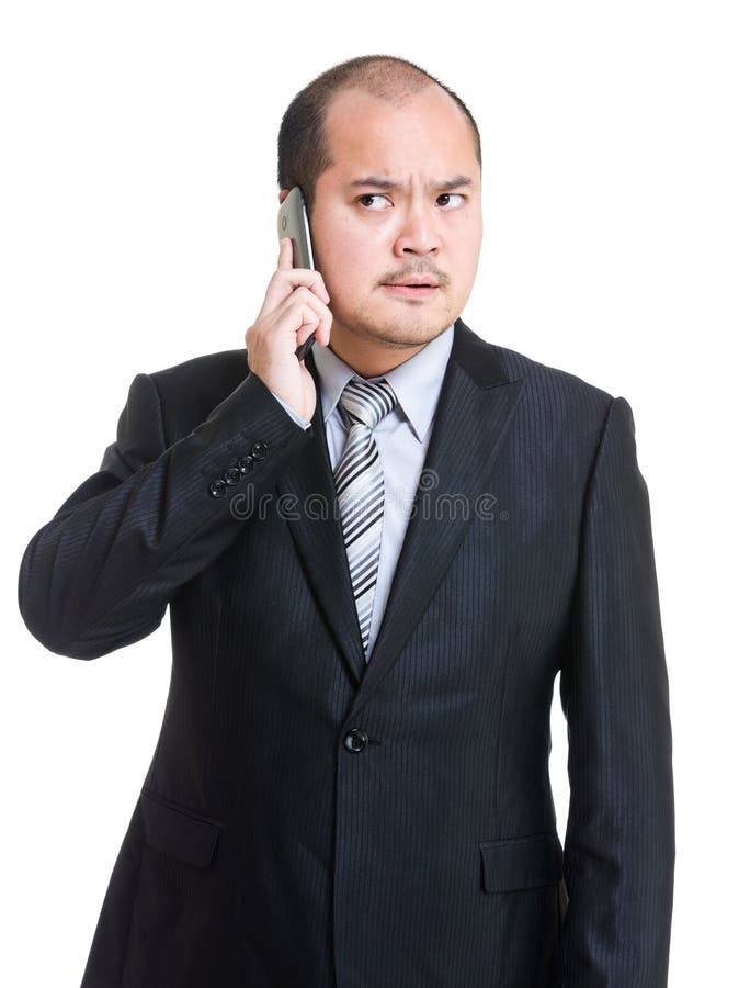 Angry Businessman Talking on Phone Stock Photo - Image of smart, shock ...