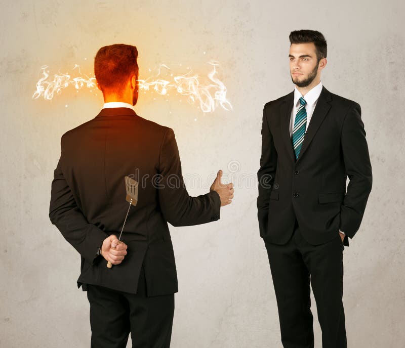Angry Businessman with Weapon Stock Photo - Image of idea, face: 49583652