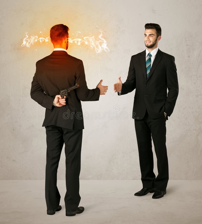 Angry Businessman with Weapon Stock Image - Image of flame, hiding ...