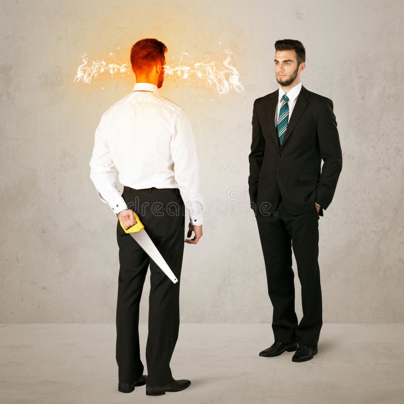 Angry Businessman with Weapon Stock Photo - Image of flame, devil: 97723420