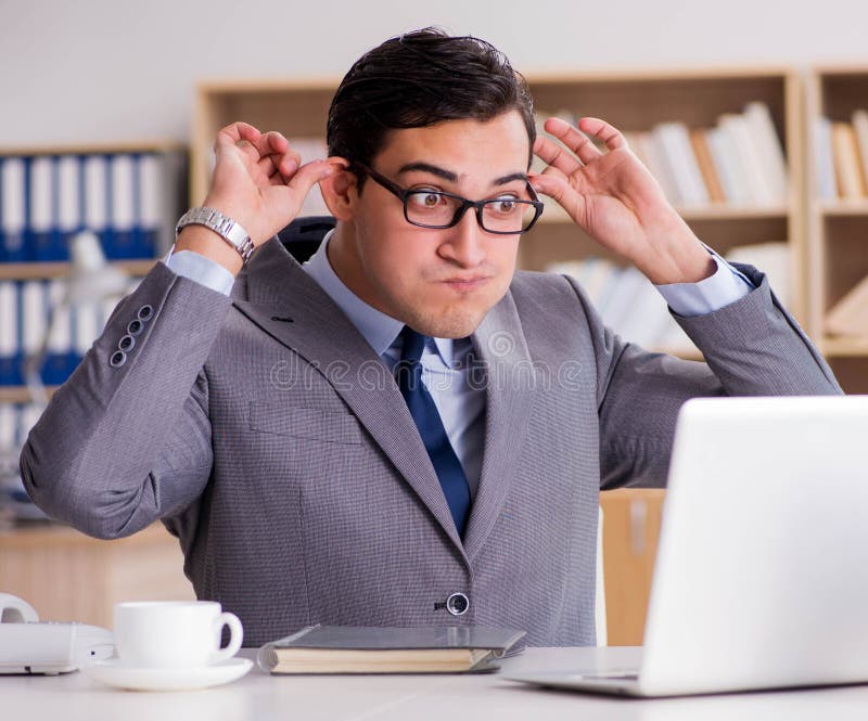 Angry Businessman Working in the Office Stock Photo - Image of ...
