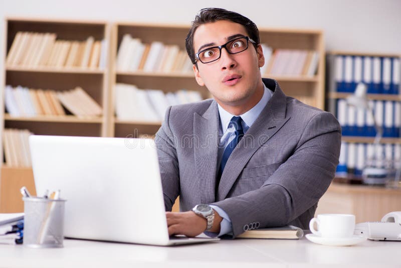 The Angry Businessman Working in the Office Stock Photo - Image of ...