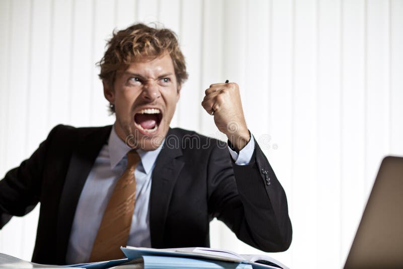Angry businessman yelling stock image. Image of chief - 32973545