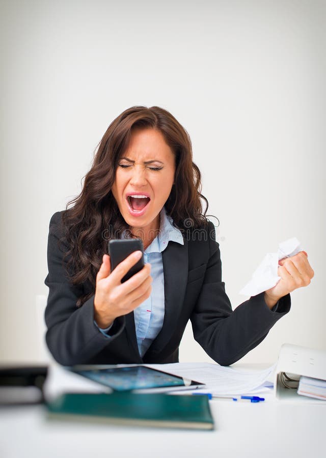 Angry businesswoman. stock image. Image of attractive - 44310647
