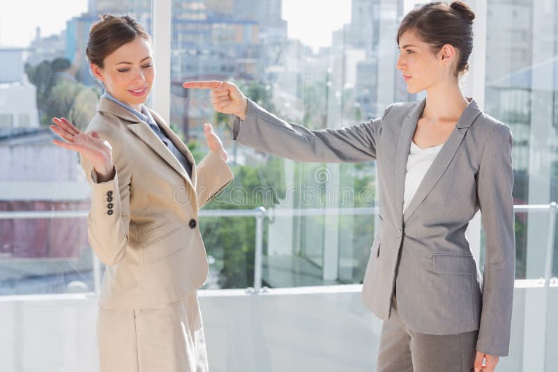 Angry Businesswoman Pointing at Her Rival Stock Image - Image of ...