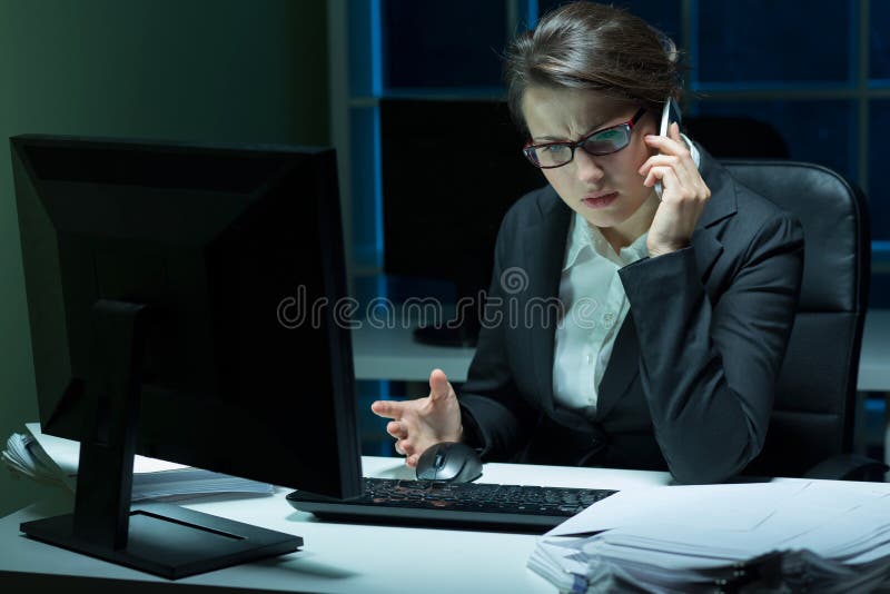 Angry Businesswoman Talking on the Phone Stock Image - Image of ...