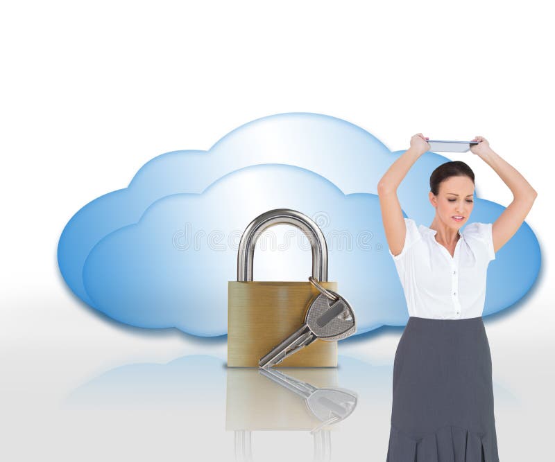 Angry Businesswoman Throwing Her Tablet Pc Stock Photo - Image of ...