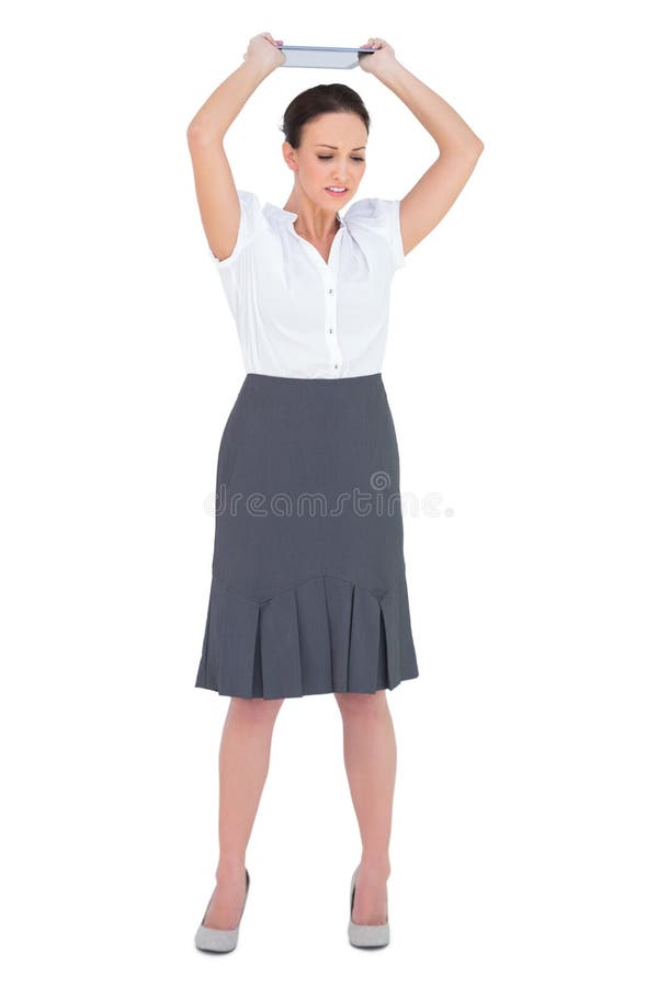 Angry Businesswoman Throwing Her Tablet Pc Stock Photos - Free ...