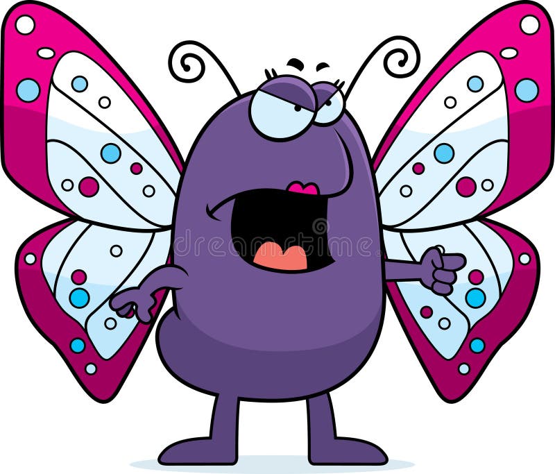 Angry Butterfly stock vector. Illustration of cartoon - 14083658