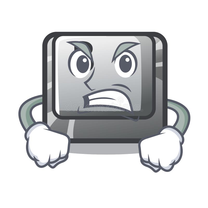 Angry Tab Button Attached To Cartoon Keyboard Stock Vector ...