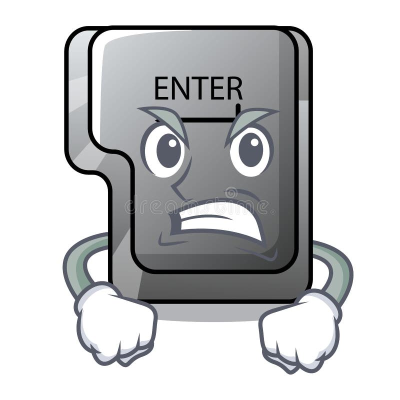 Angry Button Enter Isolated In The Cartoon Stock Vector - Illustration ...