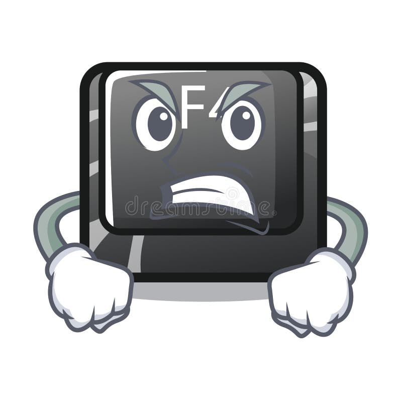 Angry Button F4 in the Shape Cartoon Stock Vector - Illustration of ...