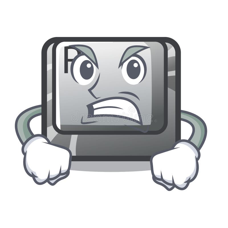 Angry Button S on a Computer Cartoon Stock Vector - Illustration of ...