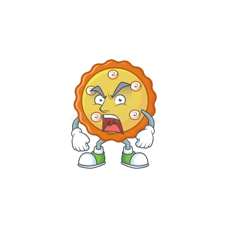 Angry Cake Apple Pie Cartoon Character Shape Stock Vector ...