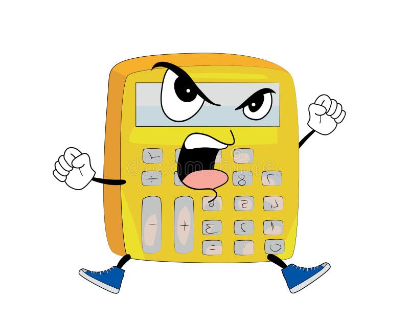 Angry calculator cartoon stock illustration. Illustration of symbol ...